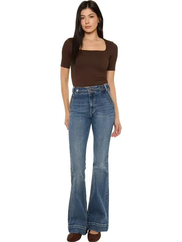 KANCAN Kiery High Rise Flare Jeans - Dark Wash