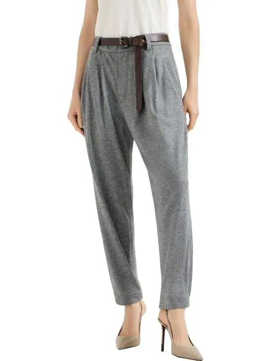 Brunello Cucinelli Cashmere Jersey Trousers - Grey