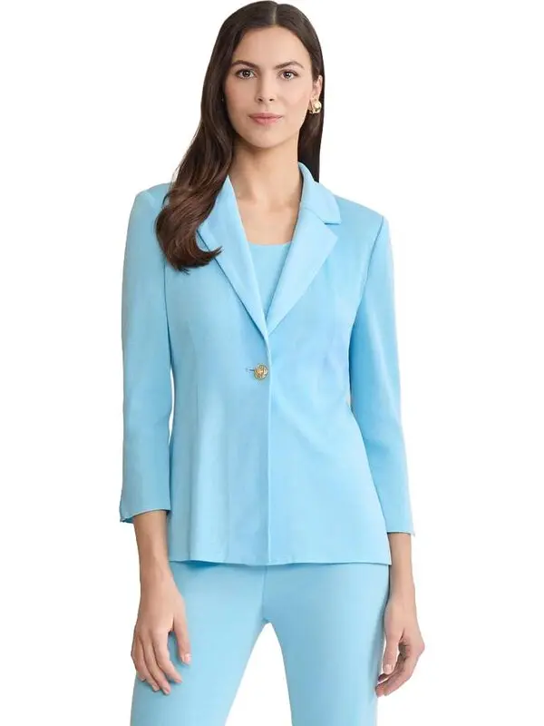 Ming Wang Tailored Single-button Knit Jacket - Serene