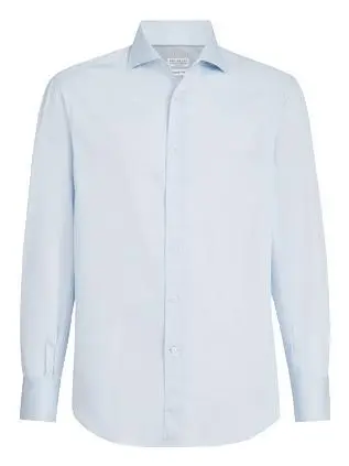 Brunello Cucinelli Spread Collar Shirt - Azure
