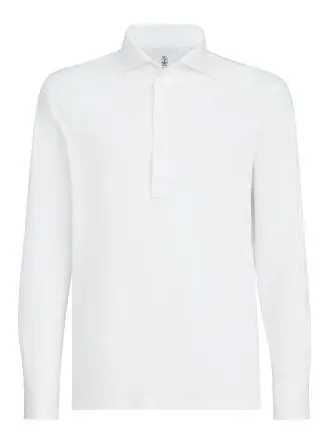 Brunello Cucinelli Polo With Shirt Collar - White