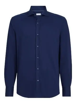 Brunello Cucinelli Piqué Shirt - Navy Blue