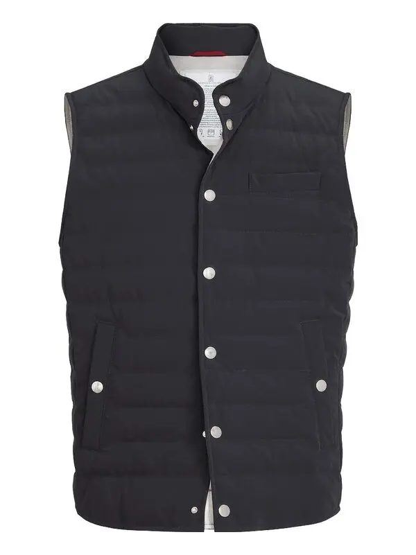 Brunello Cucinelli Taffeta Down Jacket - Navy Blue