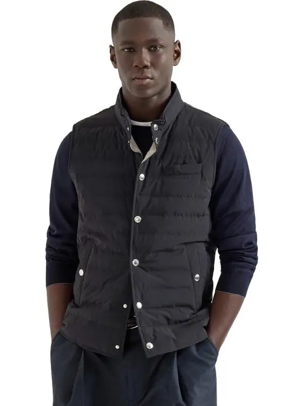 Brunello Cucinelli Taffeta Down Jacket - Navy Blue