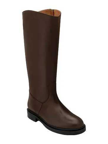 NEW AMENDMENT Bergen Riding Boot In Smooth Calf Leather - Dark Brown Leather