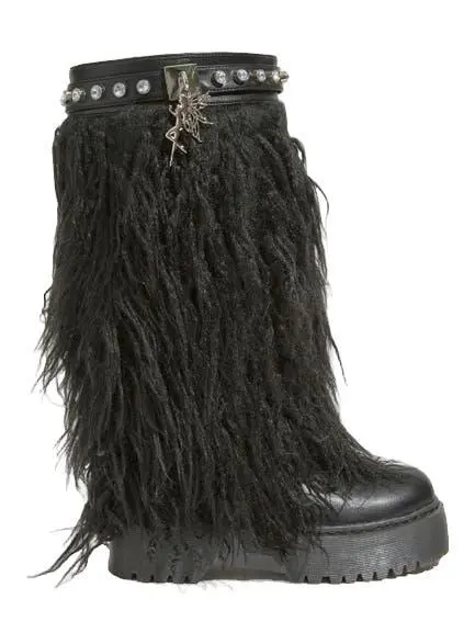 SPARKL Iconique Fur Boots - Black