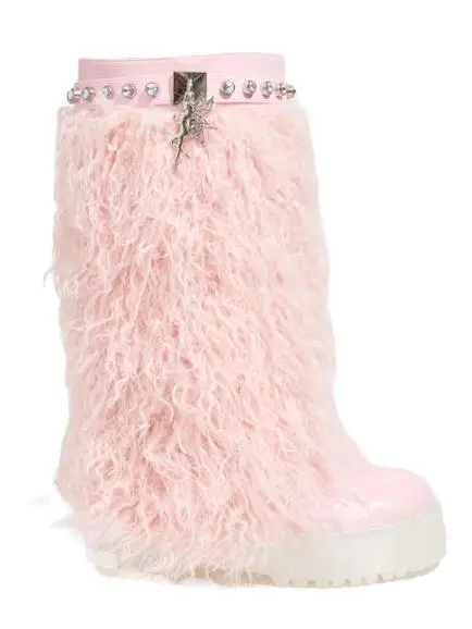 SPARKL Iconique Fur Boots - Pink