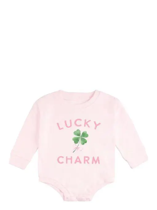 SWEET WINK St. Patrick's Day Long Sleeve Romper - Ballet Pink