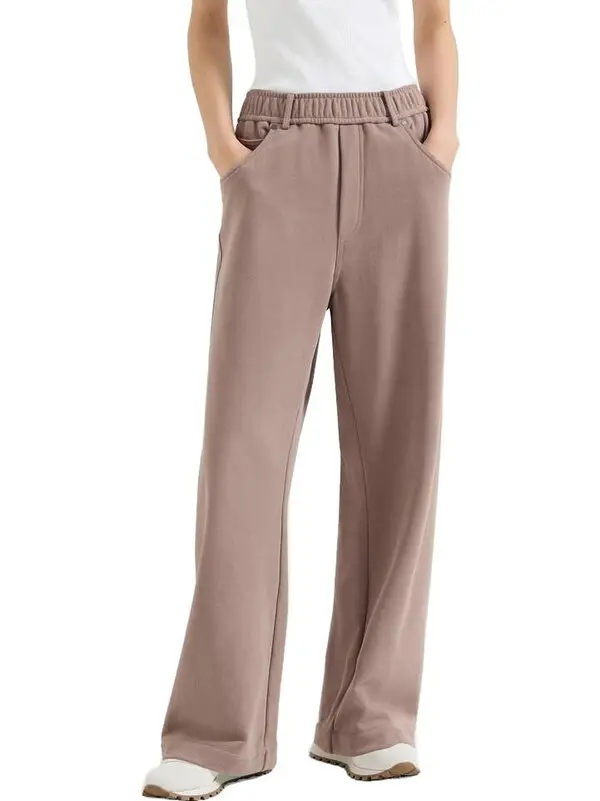 Brunello Cucinelli Smooth French Terry Trousers - Brown