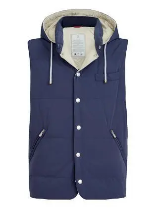 Brunello Cucinelli Nylon Down Vest - Blue