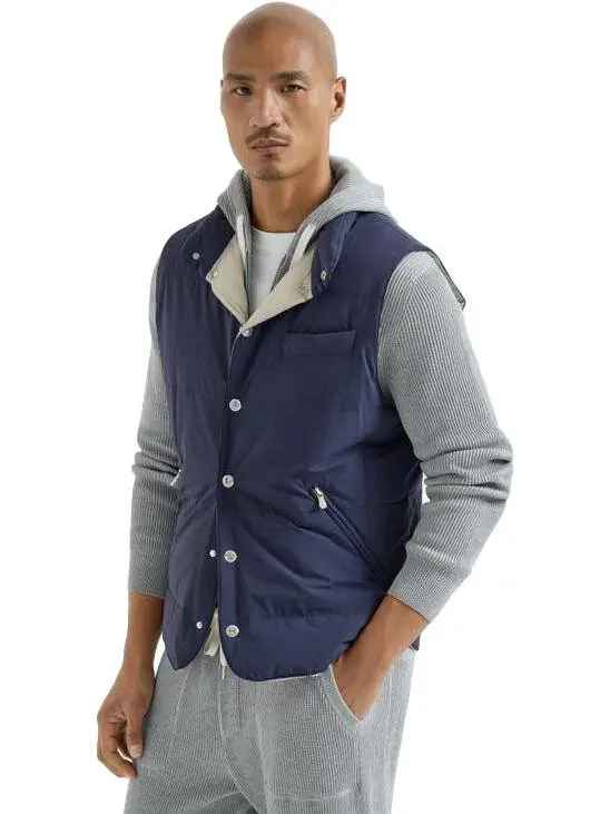 Brunello Cucinelli Nylon Down Vest - Blue