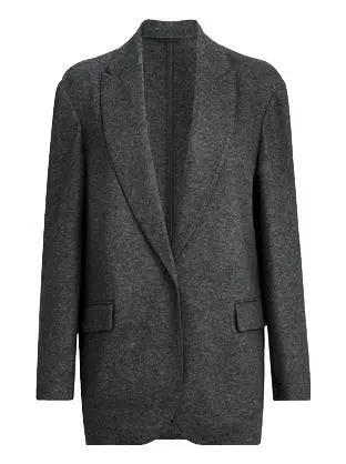 Brunello Cucinelli Cashmere Jersey Blazer With Monili - Anthracite