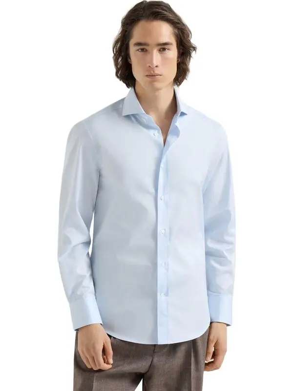 Brunello Cucinelli Twill Shirt - Azure