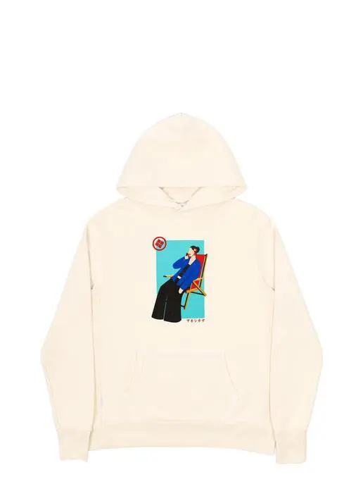 AKASHI-KAMA Printed Riviera Hoodie - Cream