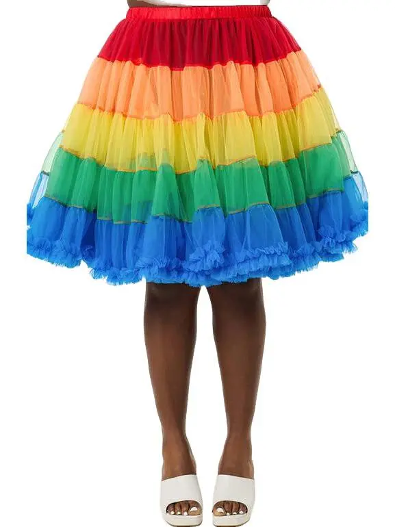 Unique Vintage Striped Ruffled Petticoat Crinoline - Rainbow