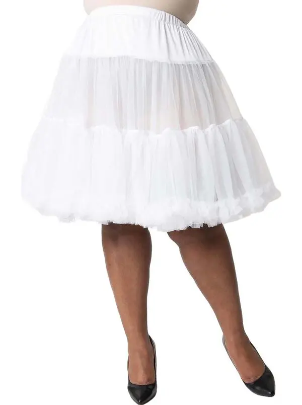 Unique Vintage Ruffled Petticoat Crinoline - White