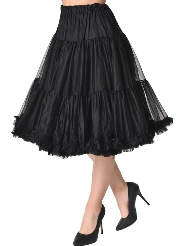 Unique Vintage Ruffled Petticoat Crinoline - Black