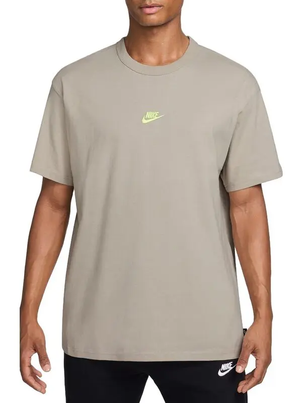 Nike Sportswear Embroidered Swoosh Cotton T-shirt - Cream