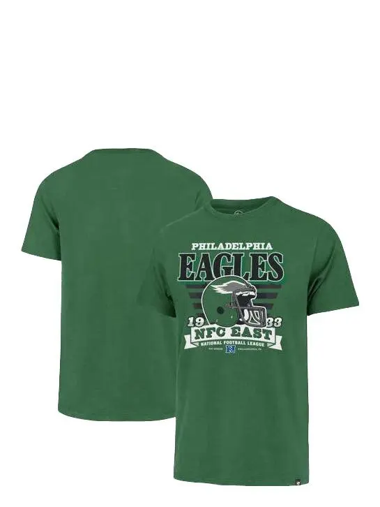 '47 Philadelphia Eagles Stripe Splash Franklin Throwback T-shirt - Kelly Green
