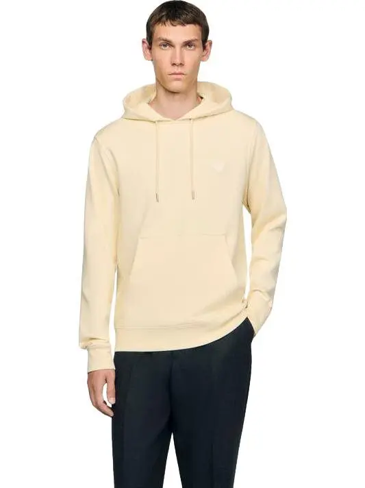 Sandro Heart Patch Hooded Sweatshirt - Butter Cream