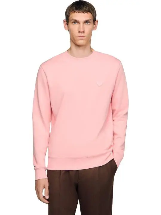 Sandro Heart Patch Crewneck - Baby Pink