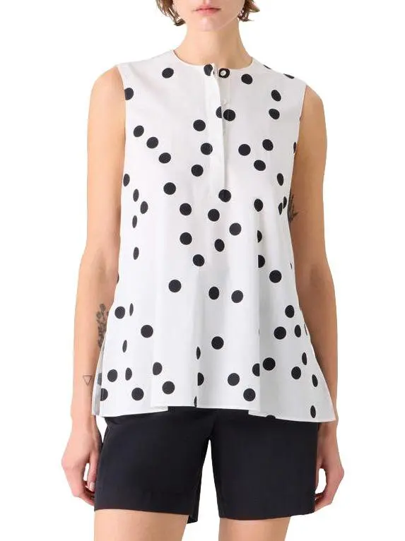 Akris Polka Dot Cotton Poplin Top - Cream-black