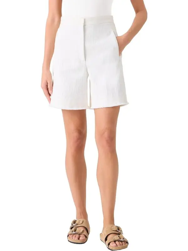 Akris Filia Stretch Denim Shorts - Cream