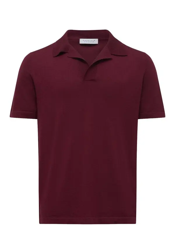 Gabriela Hearst Stendhal Knit Short Sleeve Polo In Cashmere - Bordeaux
