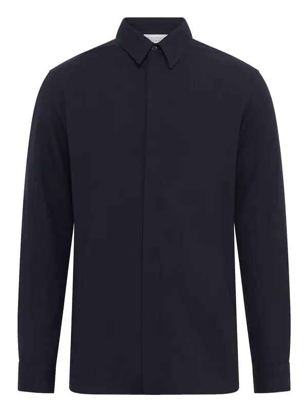 Gabriela Hearst Nicolas Shirt In Virgin Wool - Dark Navy