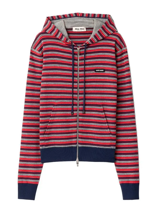 Miu Miu Wool Hoodie Jacket - Red