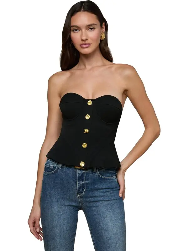 L'Agence Anna Corset Top - Black