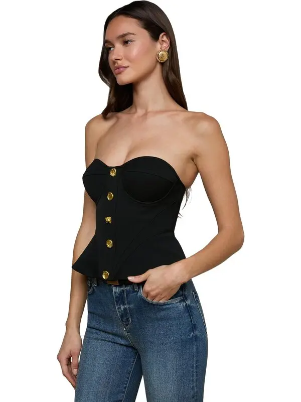 L'Agence Anna Corset Top - Black