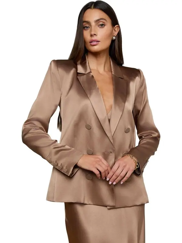 L'Agence Sena Silk Blazer - Portabella