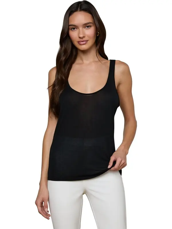 L'Agence Celia Scoopneck Tank Top - Black