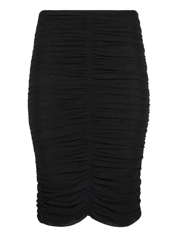 L'Agence Isodora Mesh Midi Skirt - Black