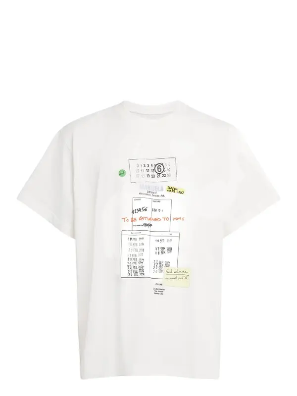 MAISON MARGIELA Cotton Library Stamp T-shirt - White