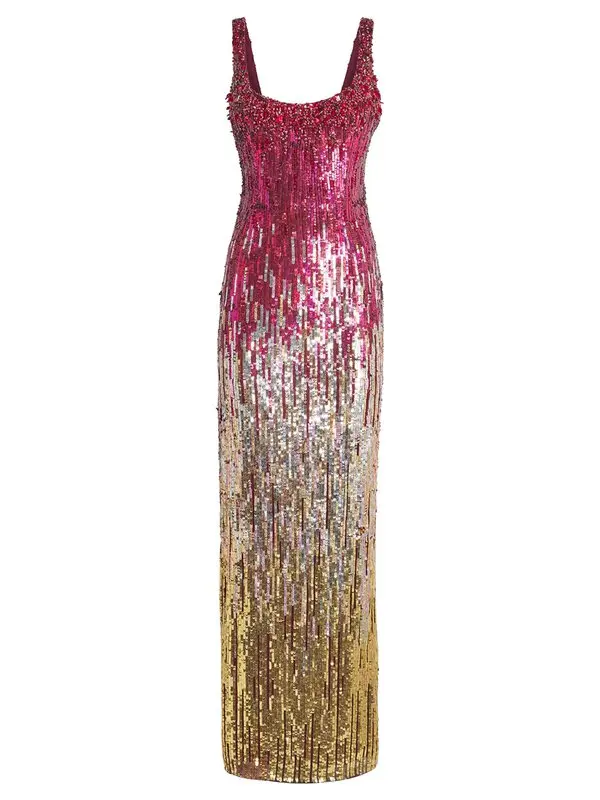 Jenny Packham Embellished Ombré Rosalie Gown - Pink