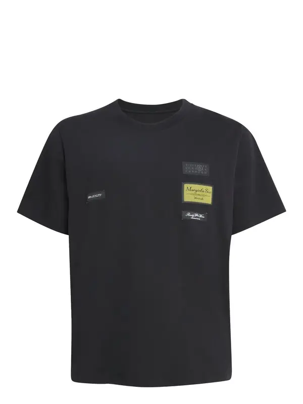 MAISON MARGIELA Cotton Label Appliqué T-shirt - Black