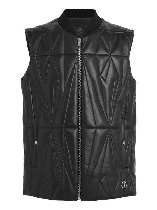 Rick Owens X Moncler Geocamo Lambskin Gilet - Brown