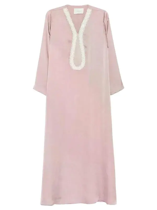 SHATHA ESSA Embellished Neck Cut-out Dress - Pink