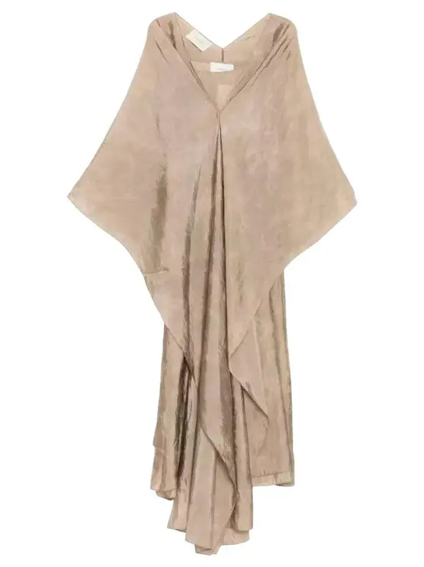 SHATHA ESSA Draped Maxi Dress - Neutrals