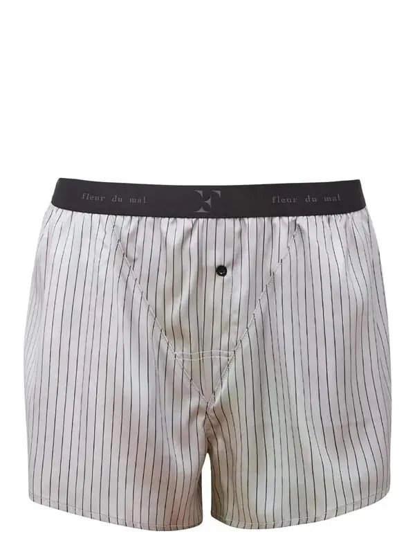 Fleur Du Mal Pinstripe Board Boxer - White