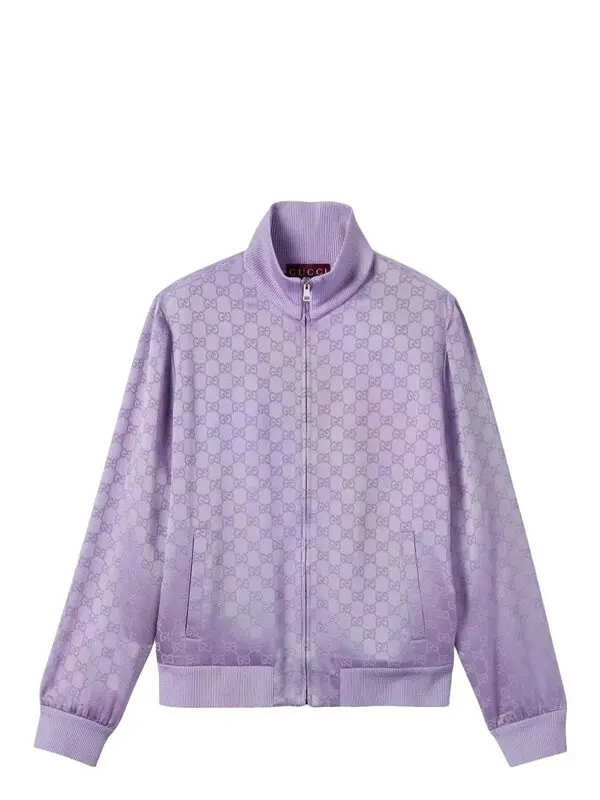 Gucci Gg Jacquard Zip Jacket - Purple