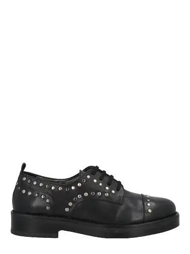 PAOLA FERRI Lace-up Leather Derby Shoes - Black