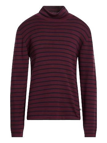 TOD'S Striped Turtleneck Cotton Cashmere Sweater - Red