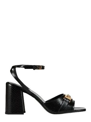 Versace Sandals In Calfskin - Black
