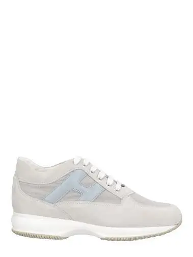 Hogan Light Leather And Textile Sneakers - Grey