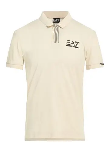 EA7 Polo Shirt Size Polyamide, Lyocell, Viscose, Elastane, Polyester - Beige