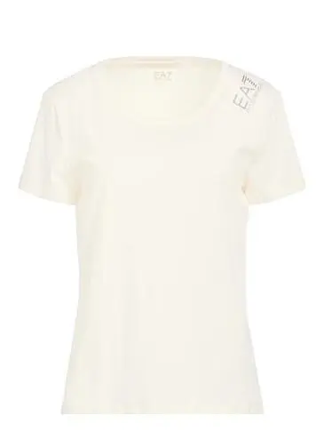 EA7 Logo-print T-shirt - Beige