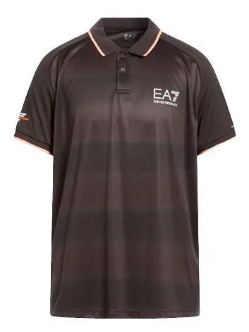 EA7 Polo Shirt Chocolate Size Polyester - Brown